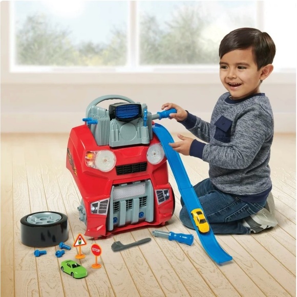 kid connect | Toys | Interactive Red And Blue Toy Car Garage Set New ...